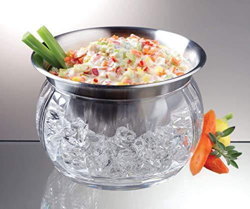 Stainless Steel Dip Chiller Bowl with Acrylic Ice Bowl with Acrylic Ic ...